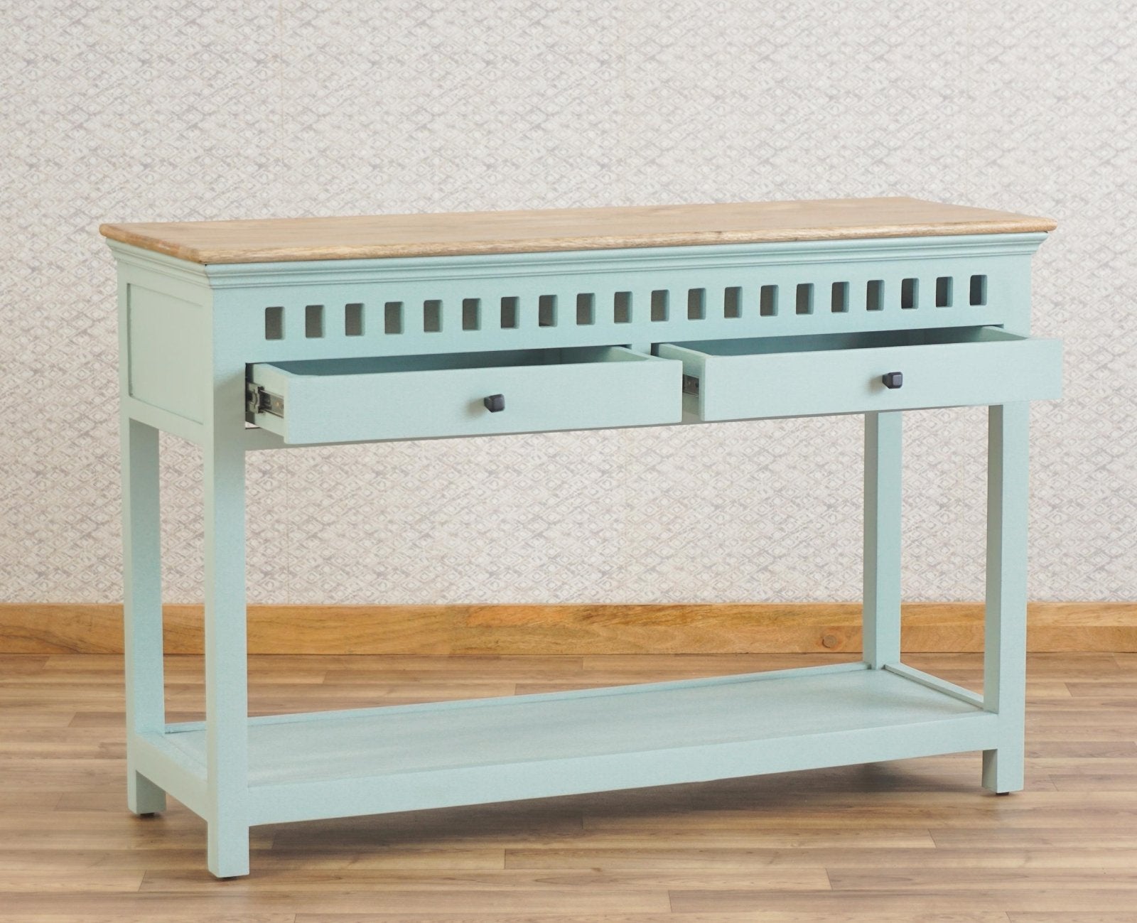 Buy Online Alexandria Solid Wood Console Table-Two Drawer