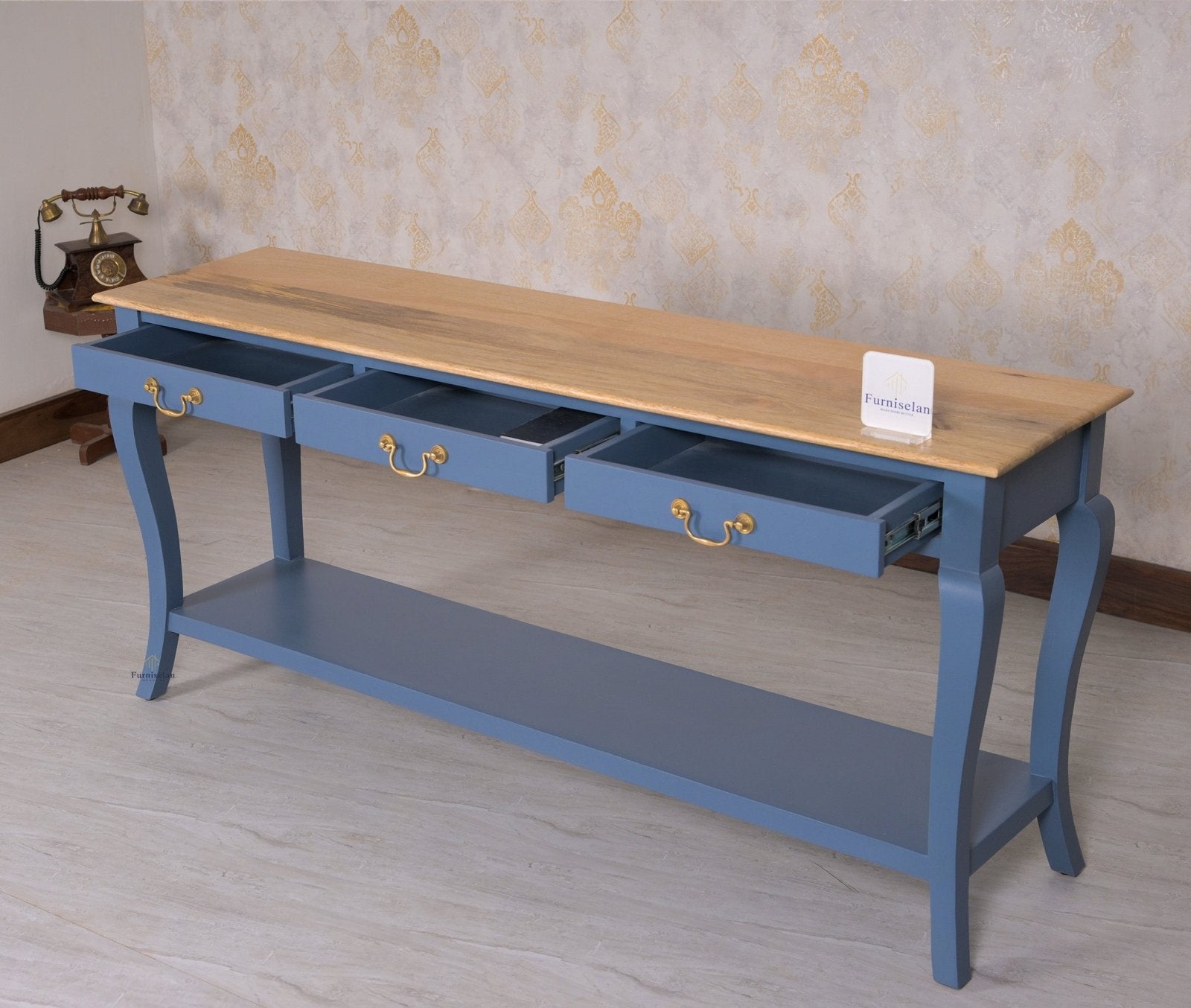 Buy Online Alexandria Wooden Console Table Three Drawer