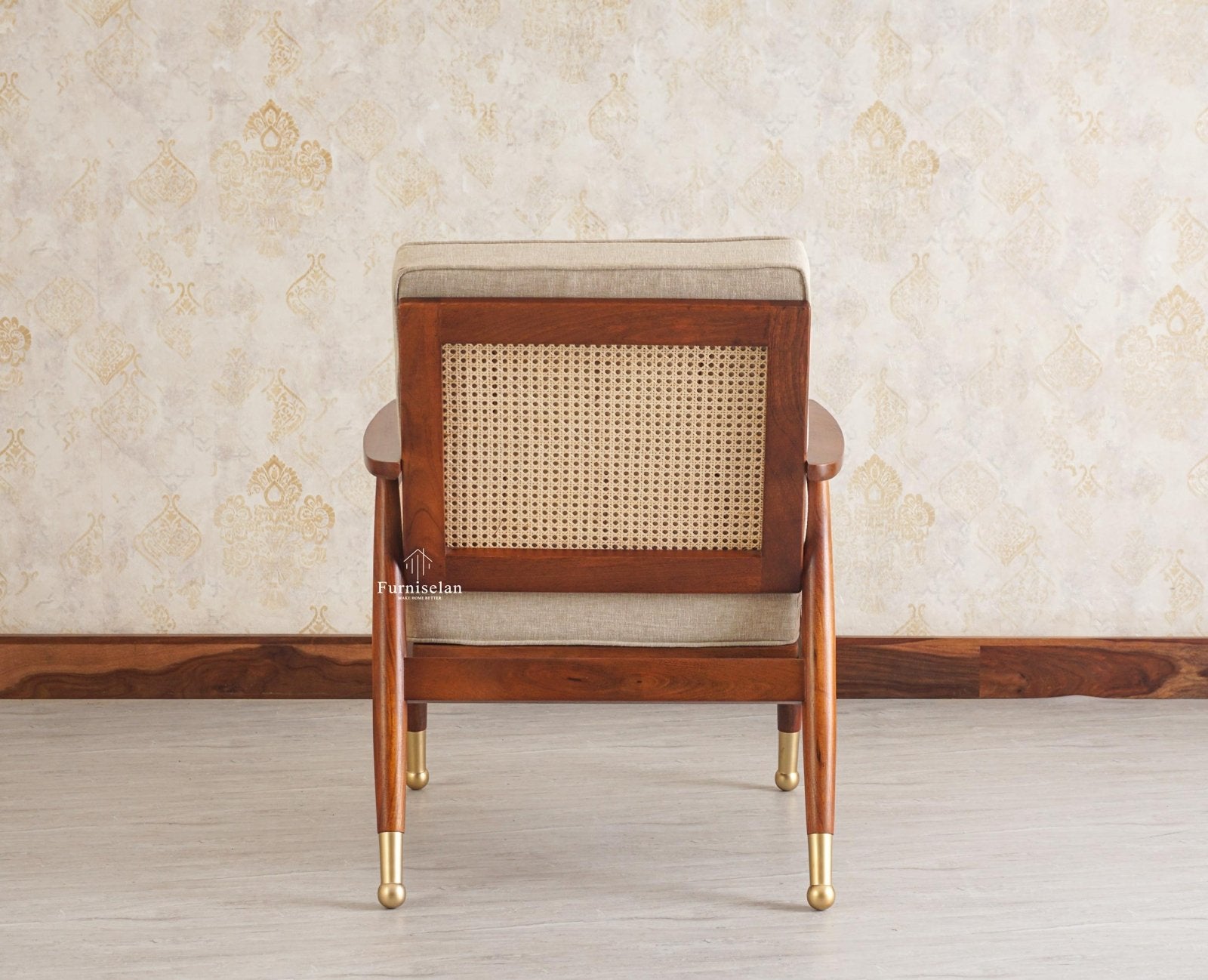 Upto 50% OFF Chester Wooden Rattan Arm Chair | Furniselan