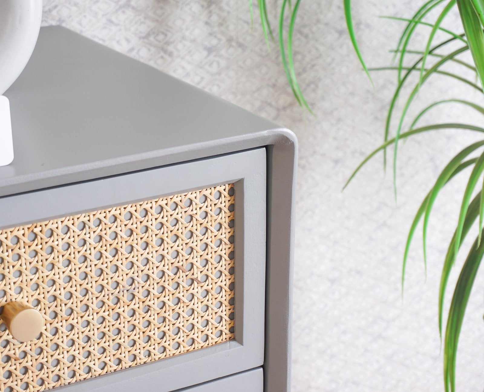 Boston Solid Wood Rattan Cane Chest of Drawer Four Drawer