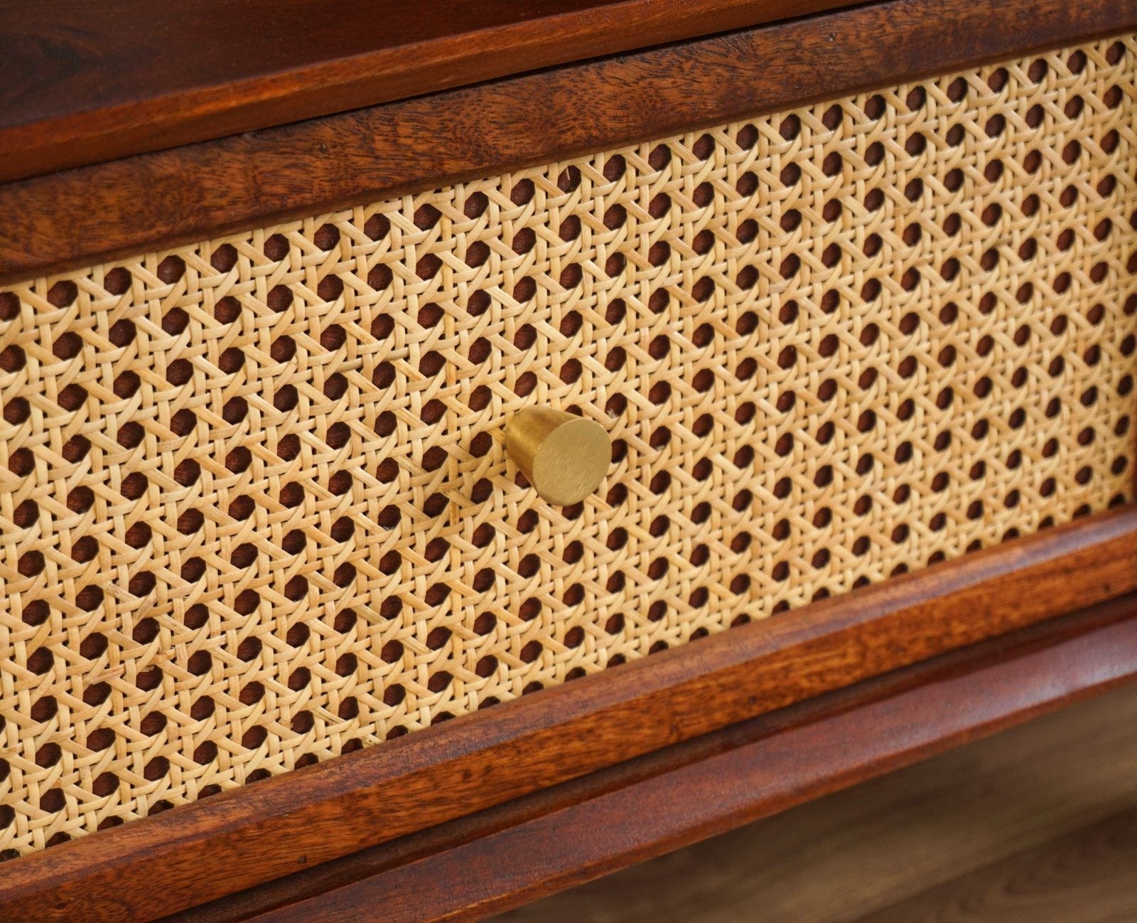 Buy Online Boston Solid Wood Rattan Cane Dressing Table