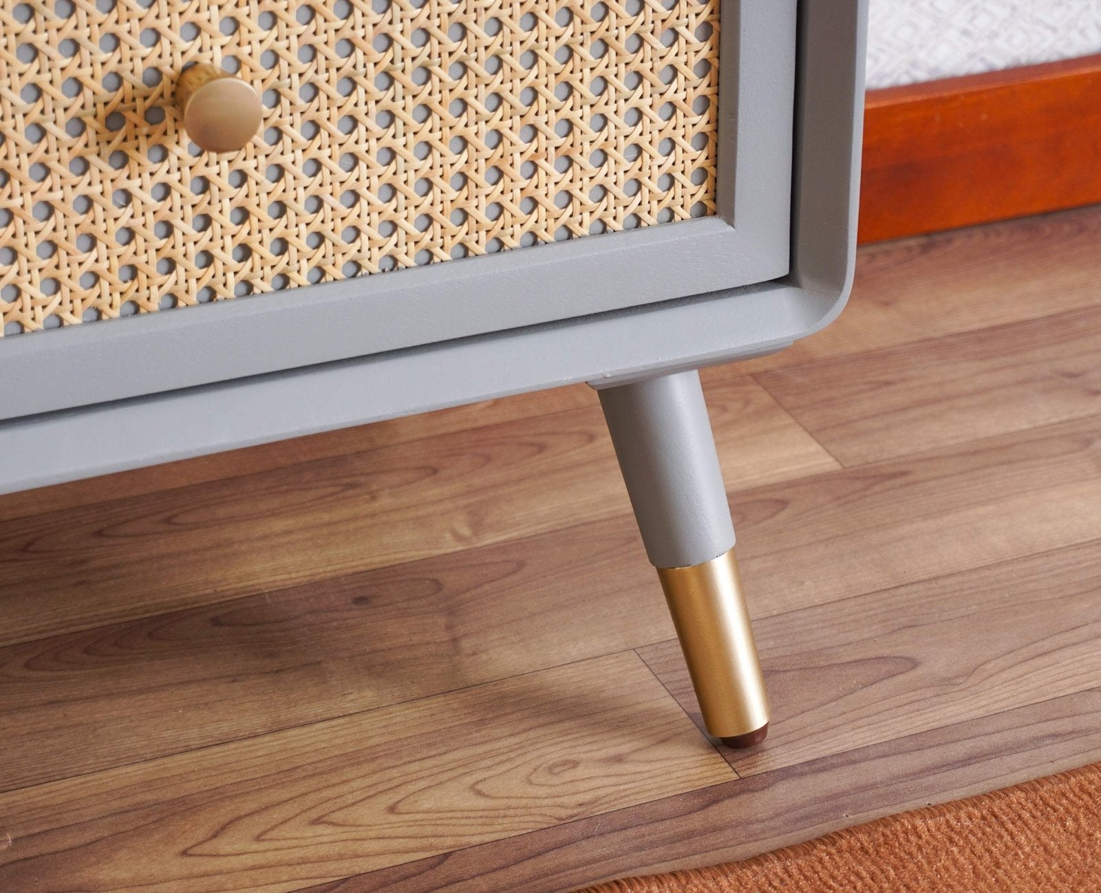 Boston Solid Wood Rattan Cane Chest of Drawer Five Drawer