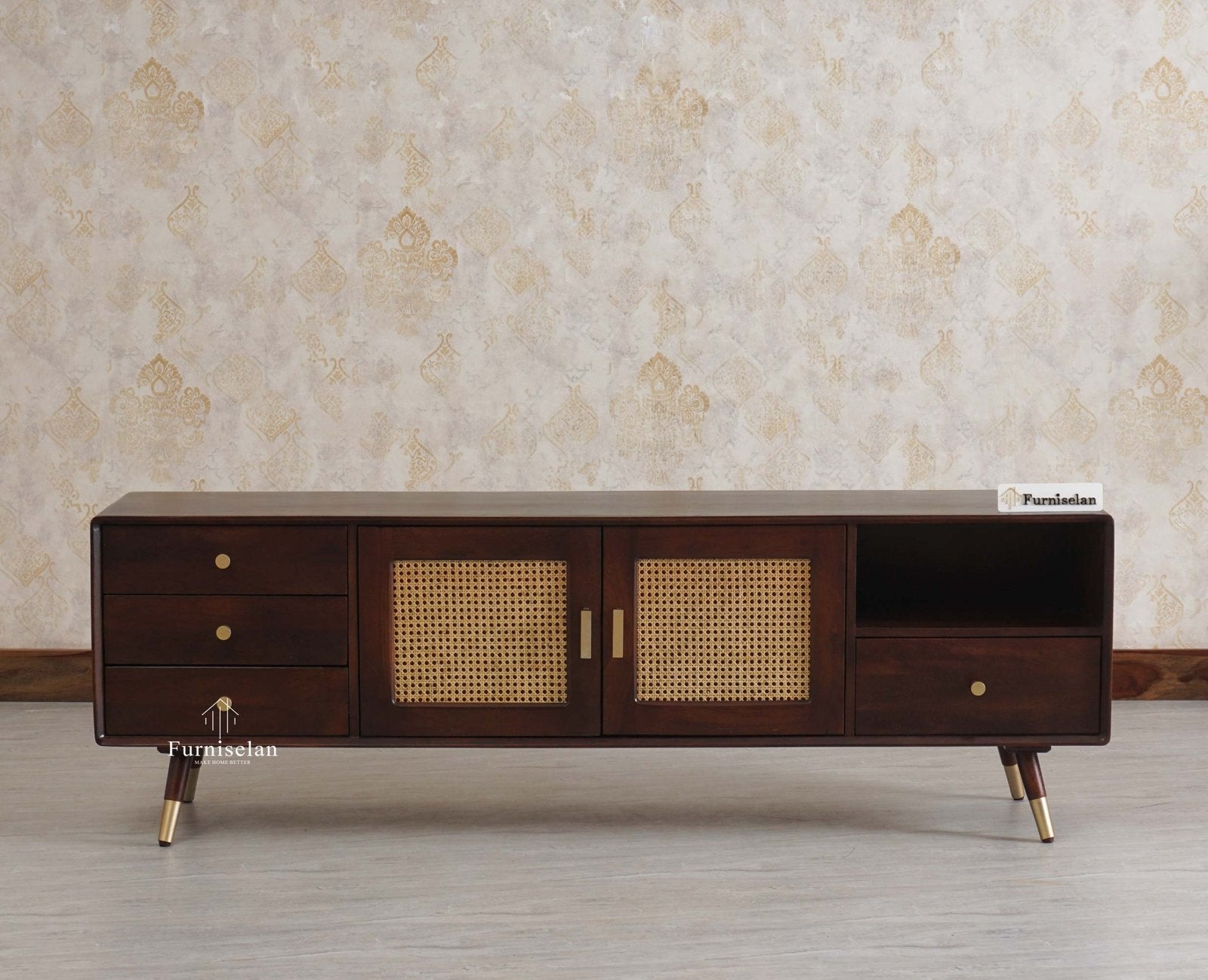 Buy Online Now – Boston Solid Wood Rattan Cane TV Cabinet