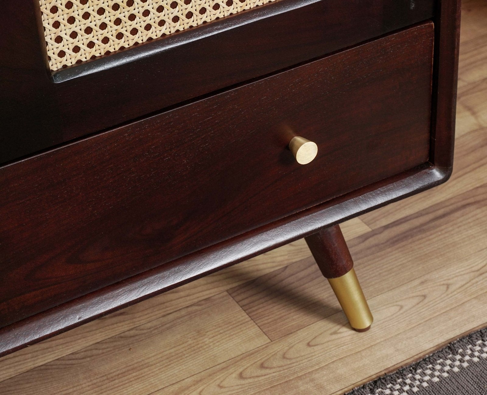 Boston Solid Wood Rattan Cane Wardrobe