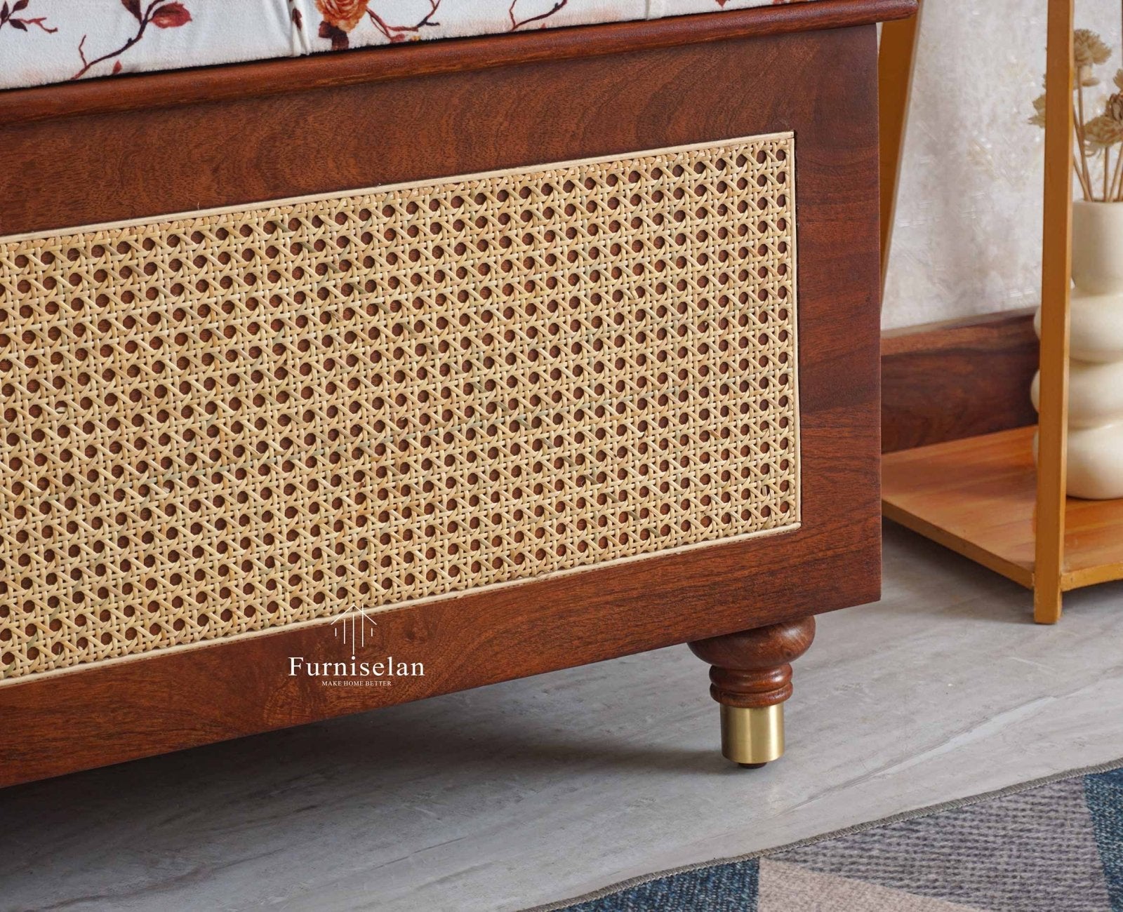 Buy Online Rattan Storage Trunk Box With Seating Cushion