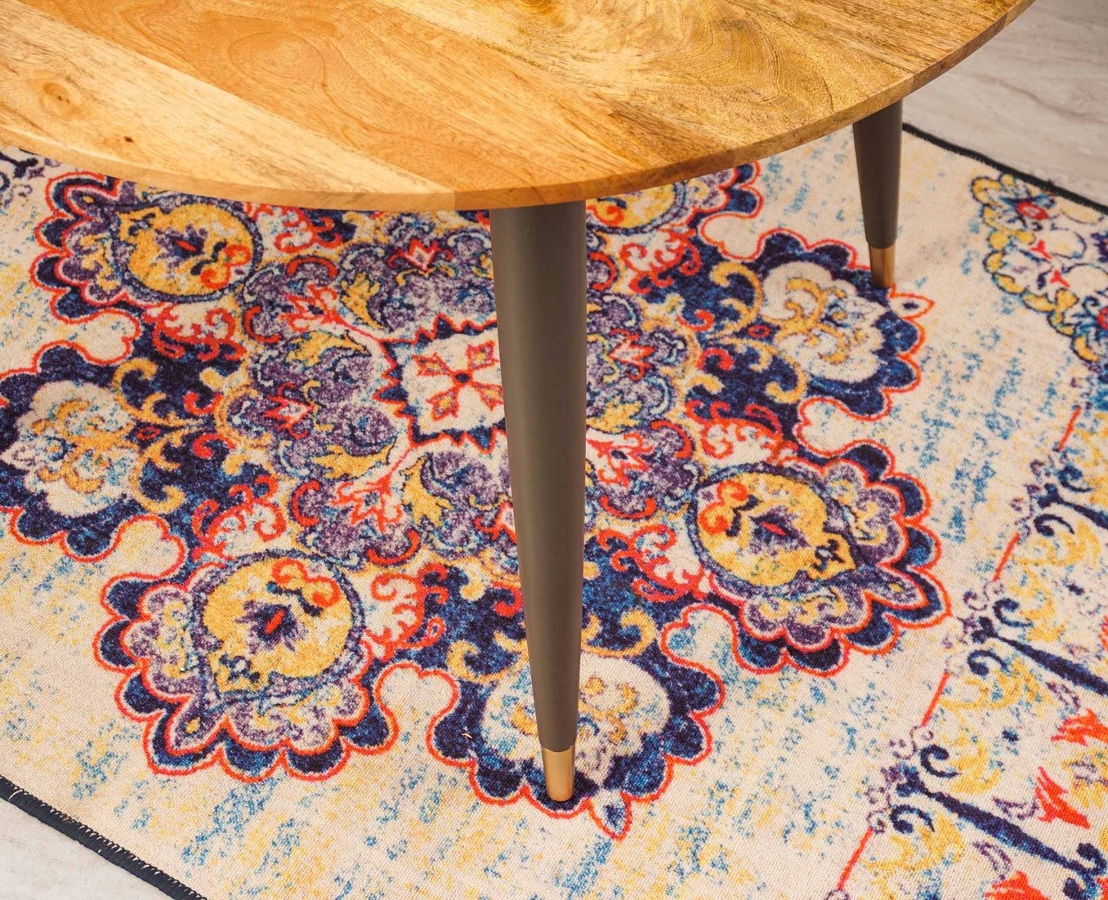 Boston Solid Wood Rattan Cane Dining Table Four-Seater Set