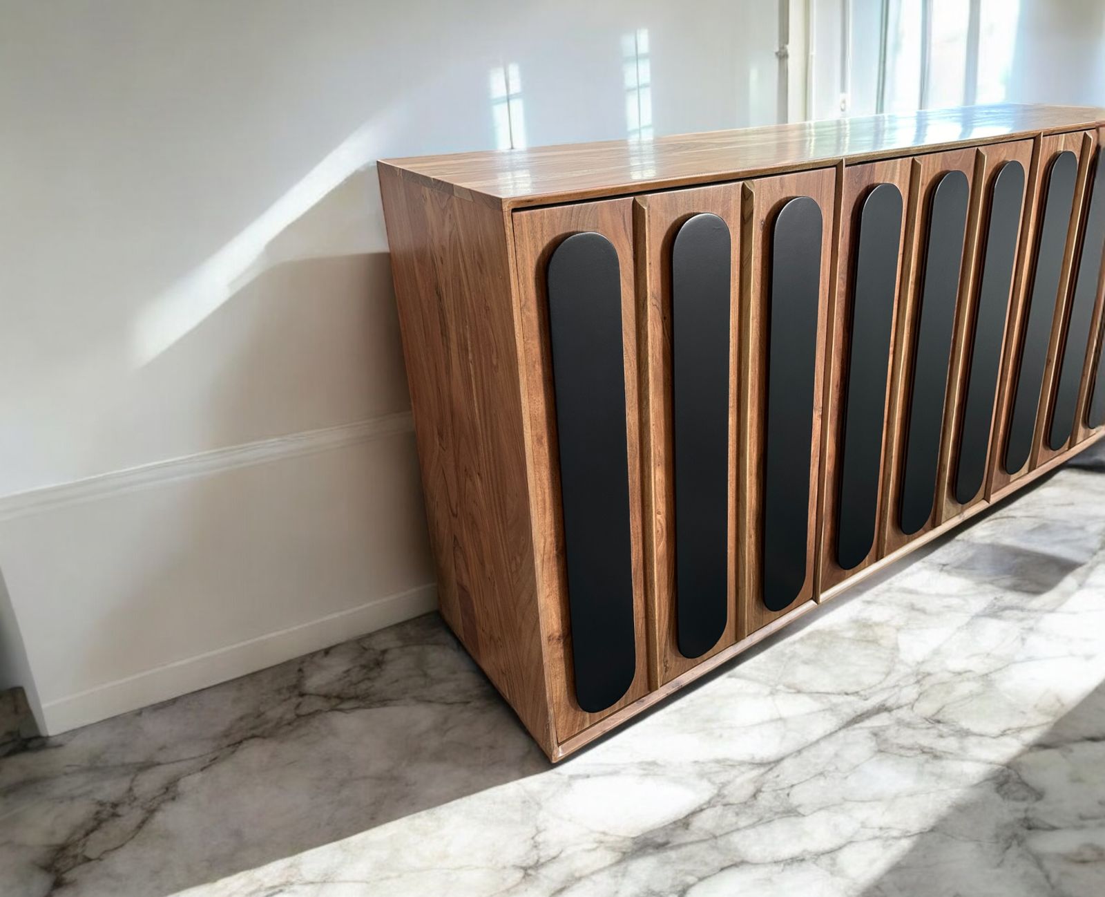 Chicago Solid Wood Three Door Storage Tall Cabinet