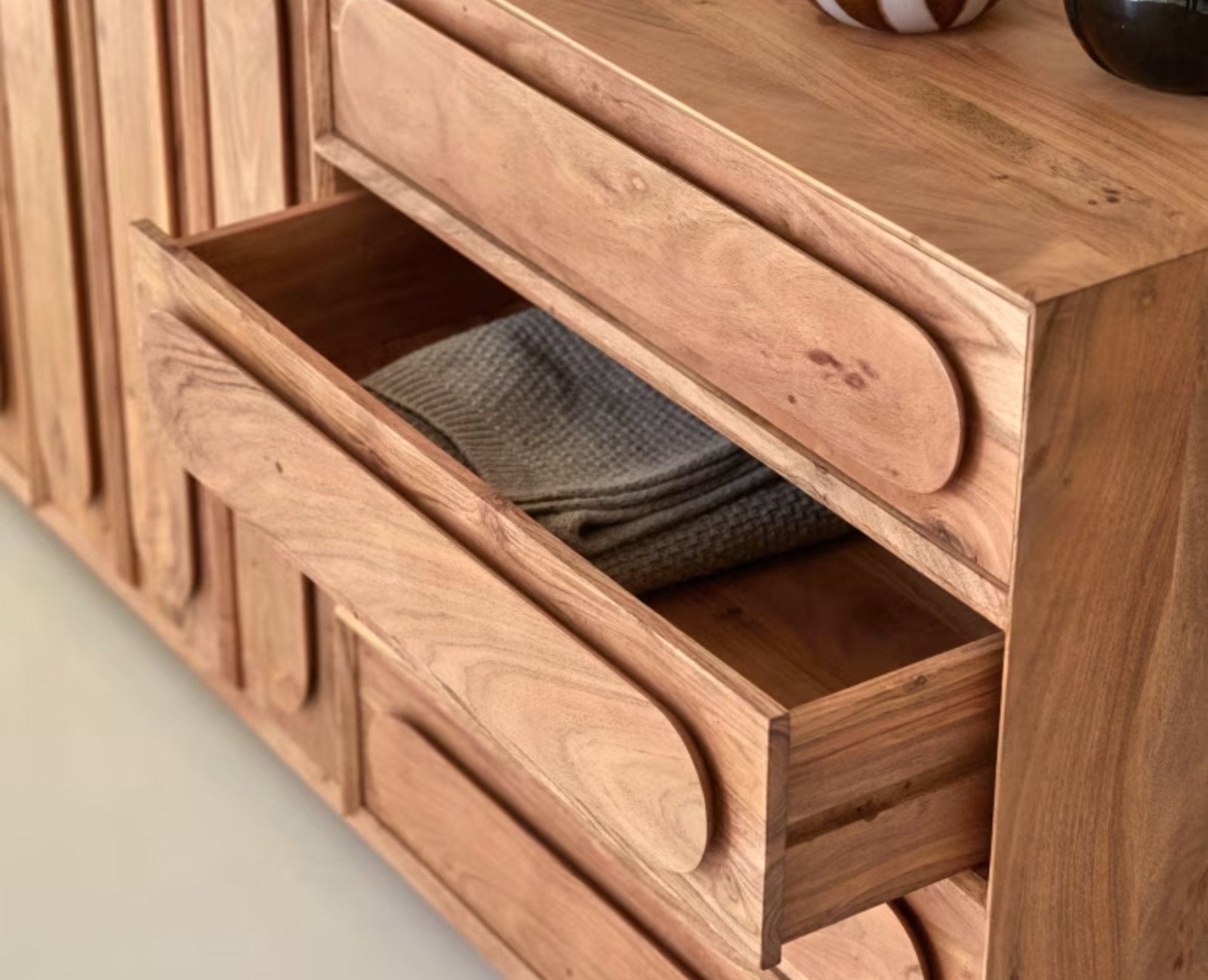 Chicago Solid Wood Two Door Three drawer Storage Cabinet