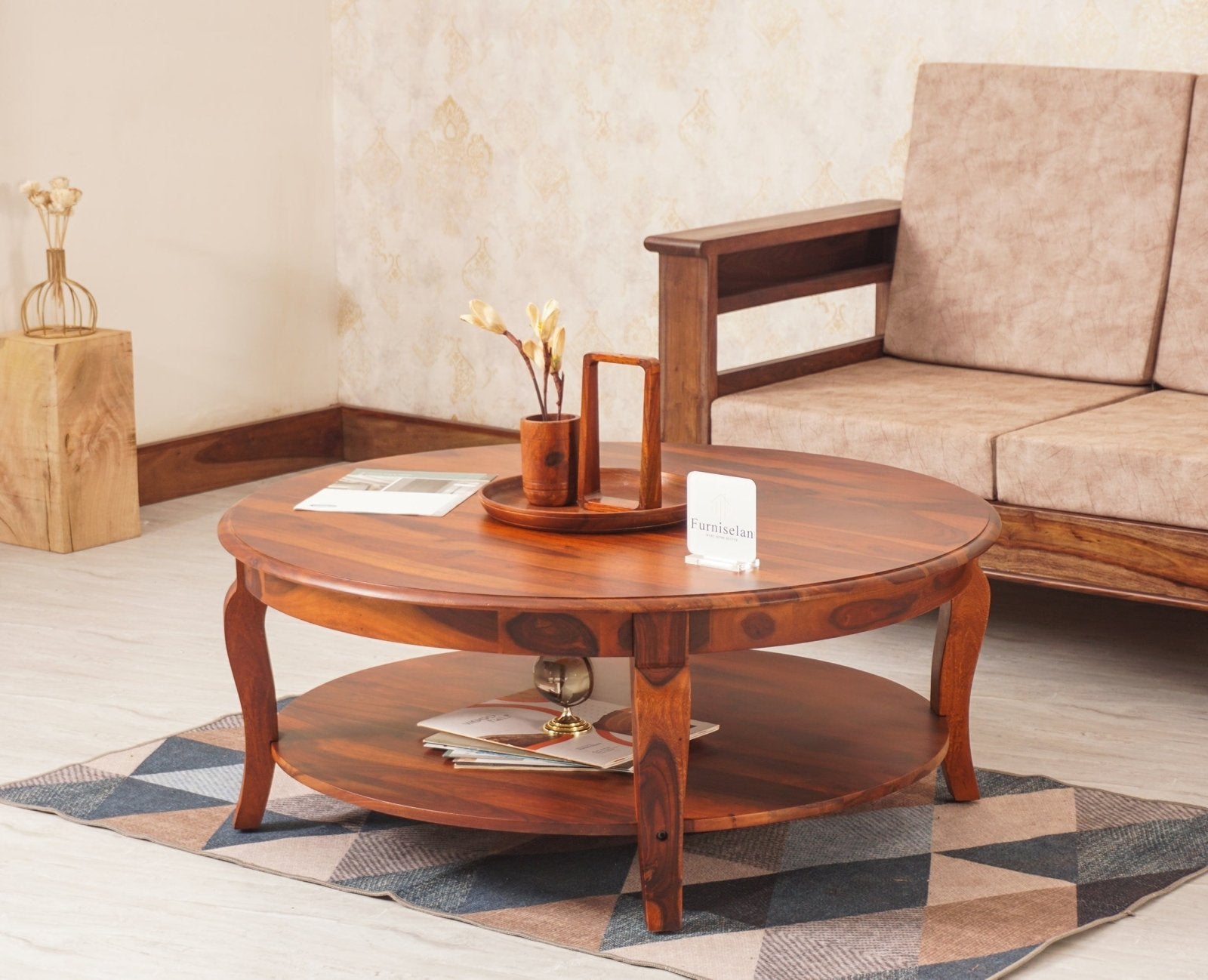 Buy Online Denmark Sheesham Wood Round Coffee Table