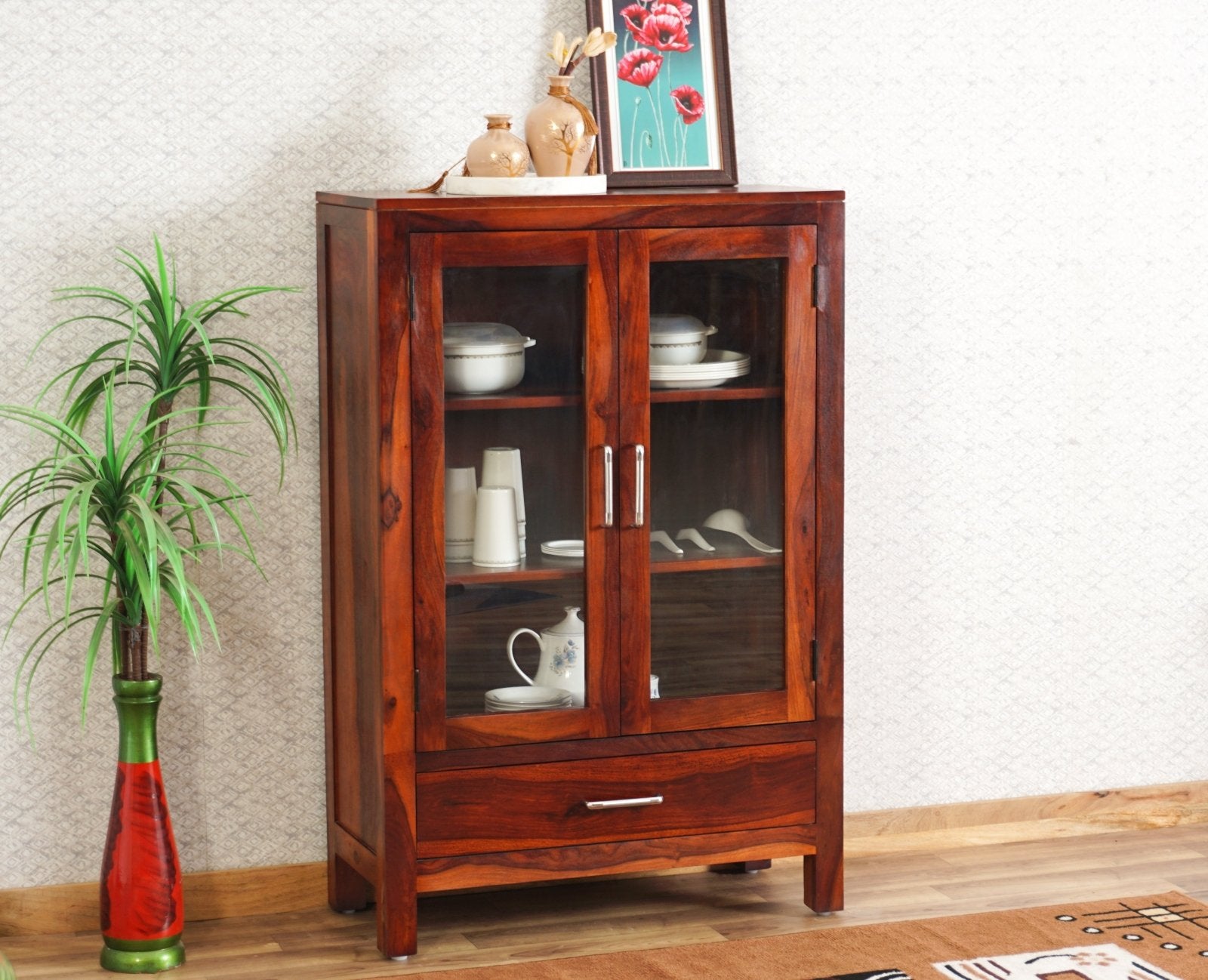 Buy Online: Kitchen Crockery Cabinet, Two Doors, One Drawer