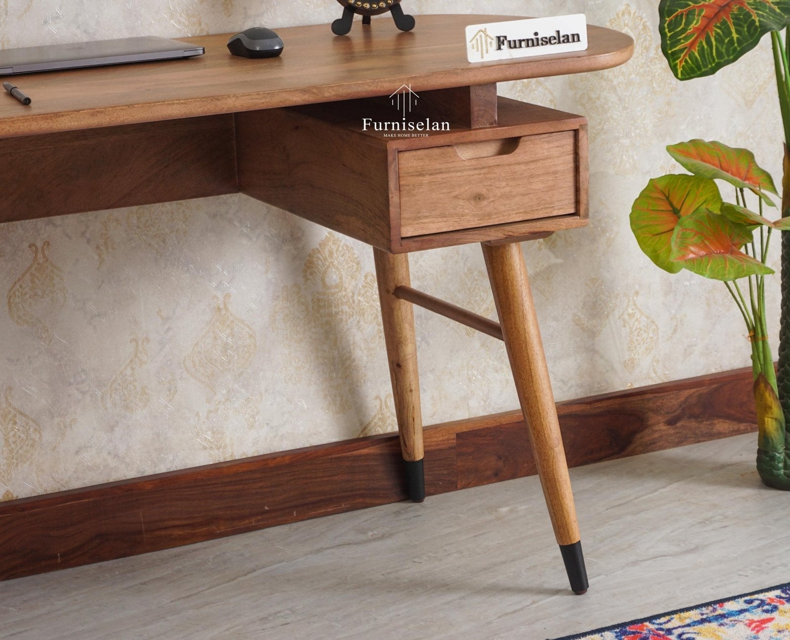 Buy Online Hosur Solid Mango Wood Two Drawer Study Table