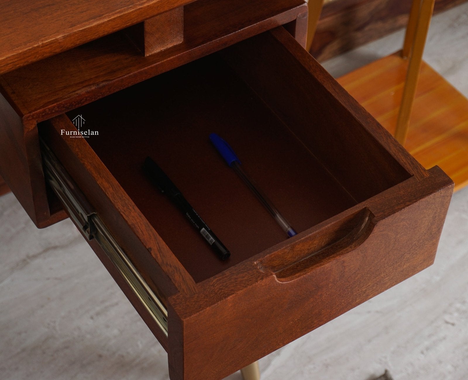 Buy Online Hosur Solid Mango Wood Two Drawer Study Table