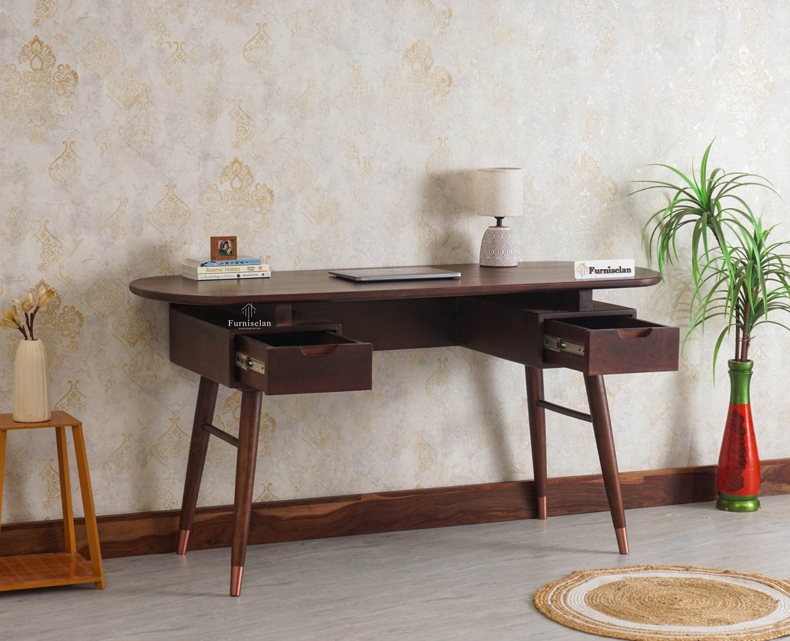 Buy Online Hosur Solid Mango Wood Two Drawer Study Table