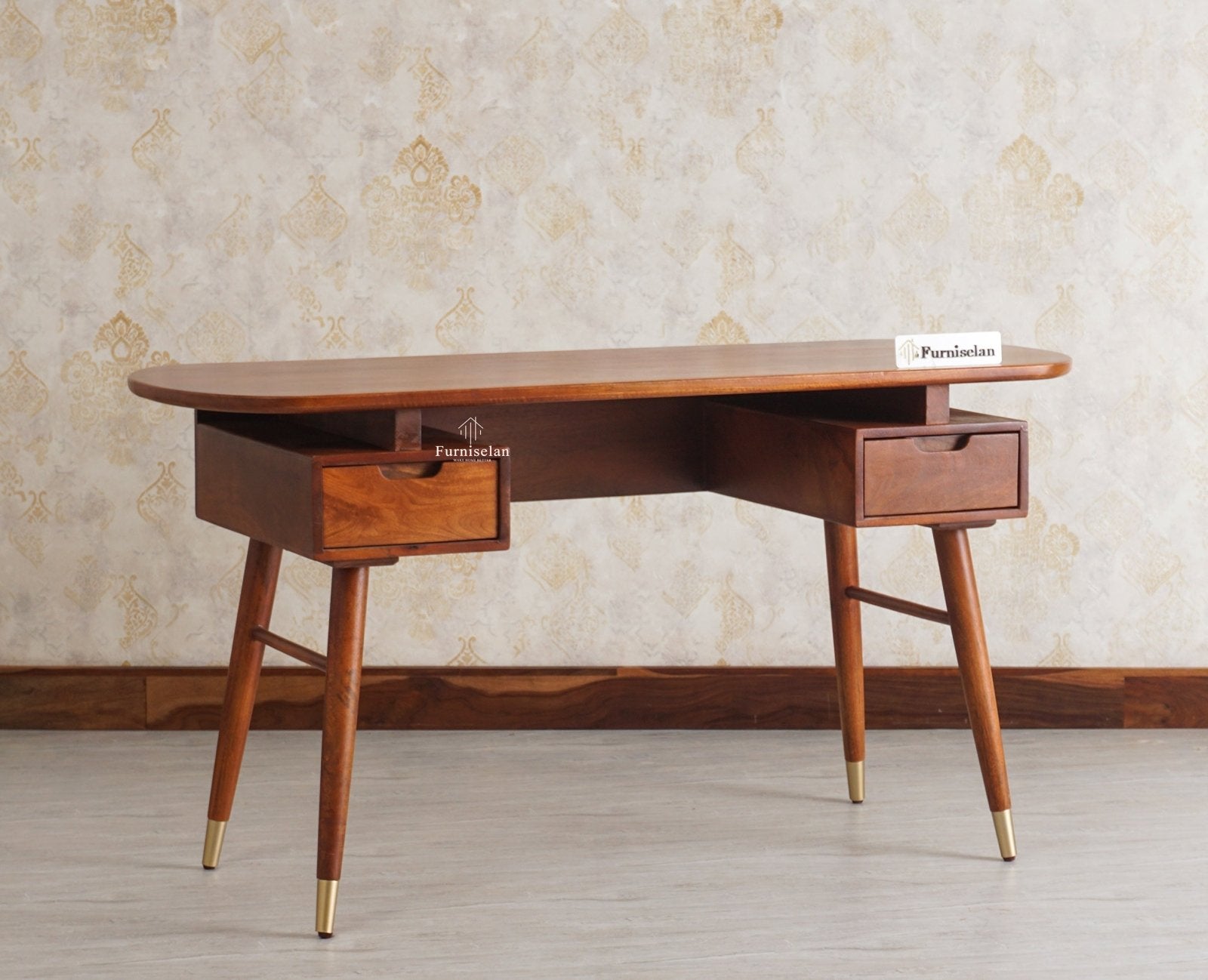 Buy Online Hosur Solid Mango Wood Two Drawer Study Table