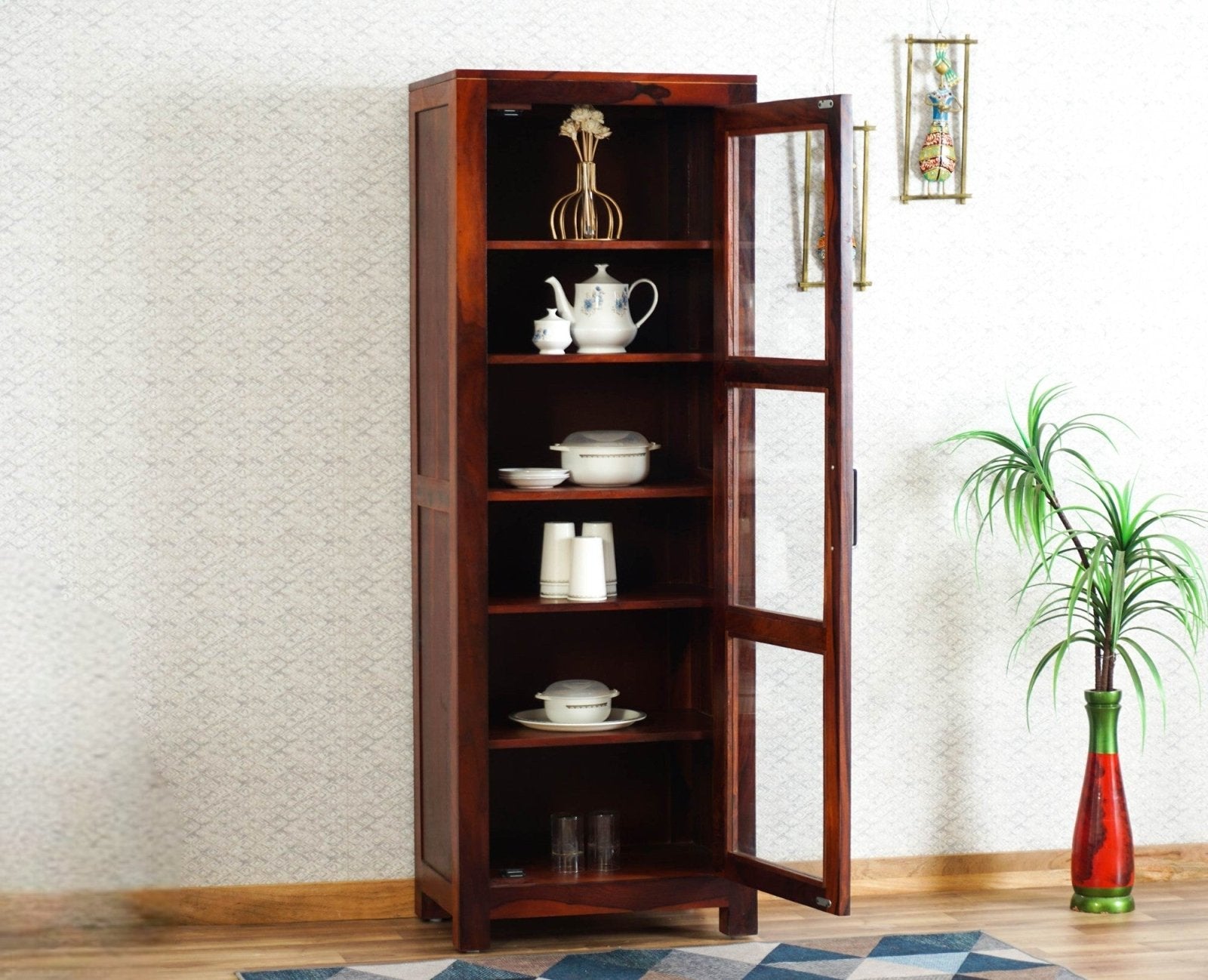 Kottayam Sheesham Wood Kitchen Crockery Cabinet One Door