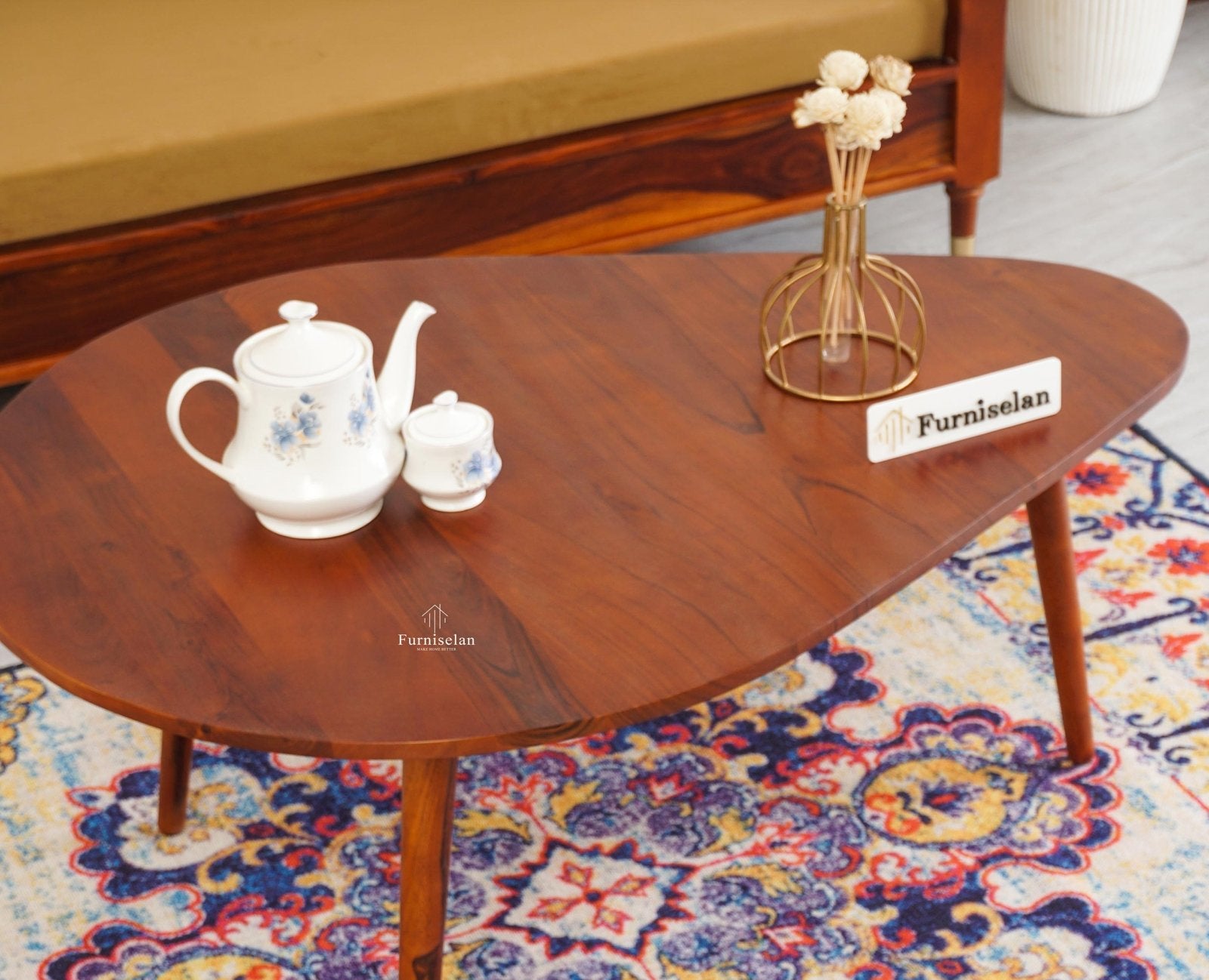 Pearl Solid Wood Triangle Coffee Table