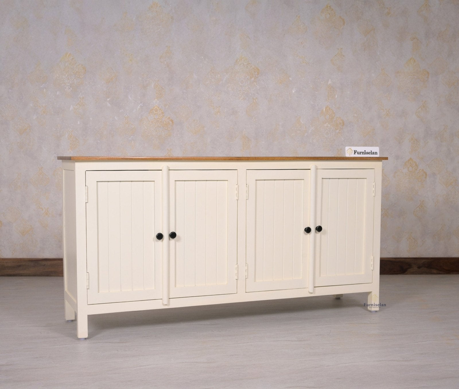 Buy Online Spain Solid Mango Wood Sideboard Cabinet- 4 Doors