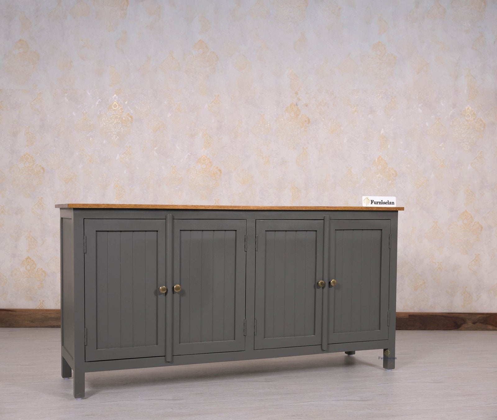 Buy Online Spain Solid Mango Wood Sideboard Cabinet- 4 Doors