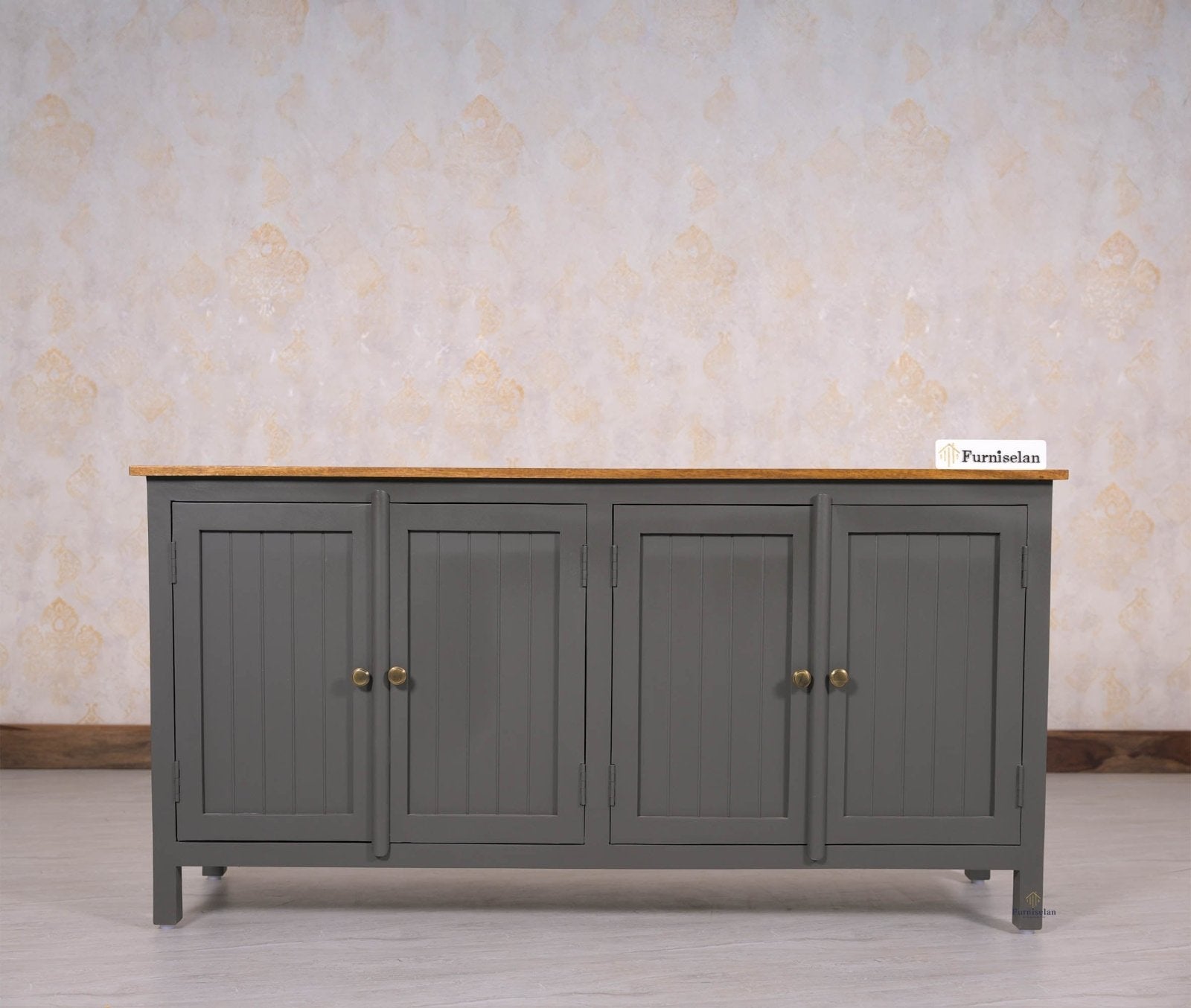 Buy Online Spain Solid Mango Wood Sideboard Cabinet- 4 Doors