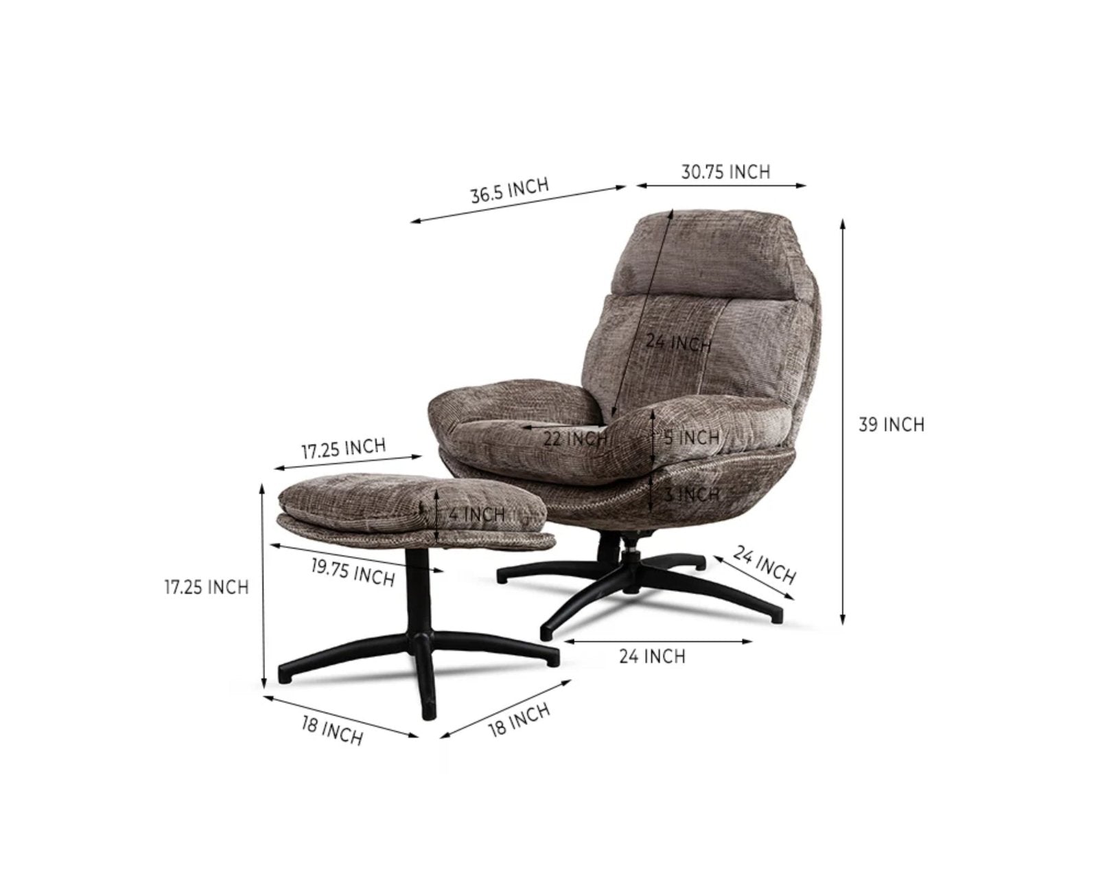 Upto 50% OFF Haven Cotton Chair with Ottoman – Furniselan