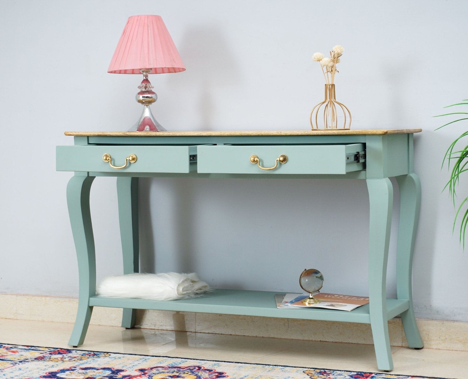 Alexandria Wooden Console Table Two Drawer