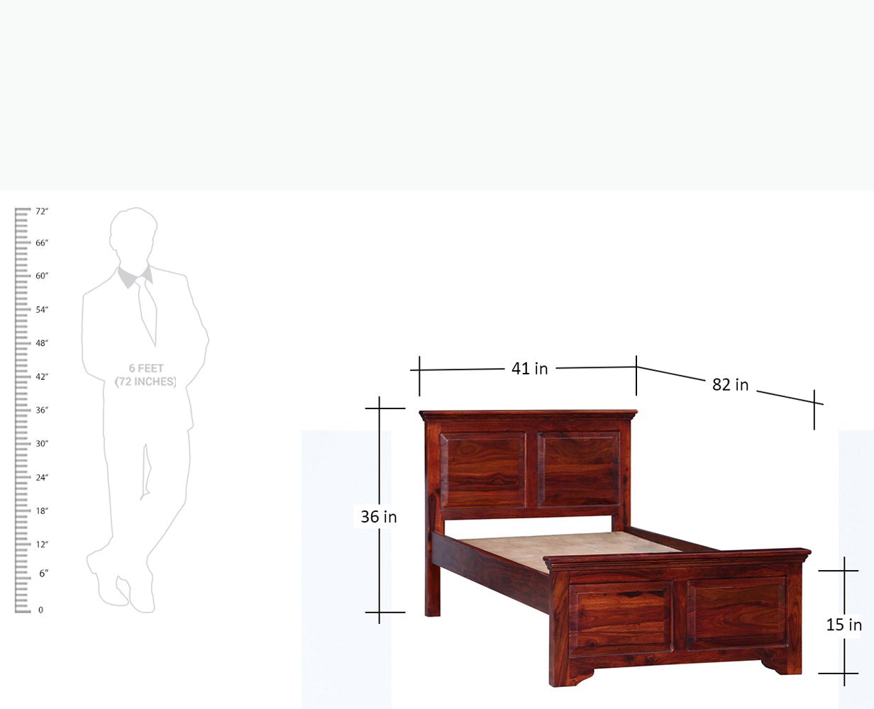 Buy Sheesham Wood Single Size Bed Online on Furniselan