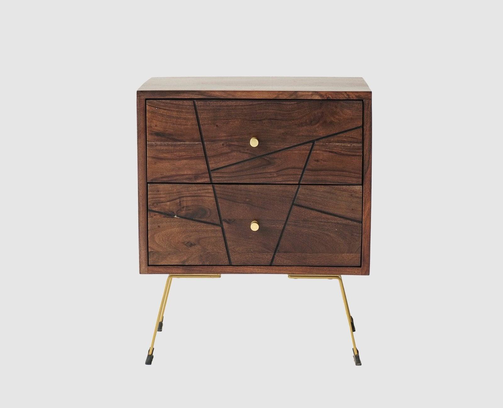Buy Barcelona Solid Wood Two Drawer Bedside Table Online on Furniselan