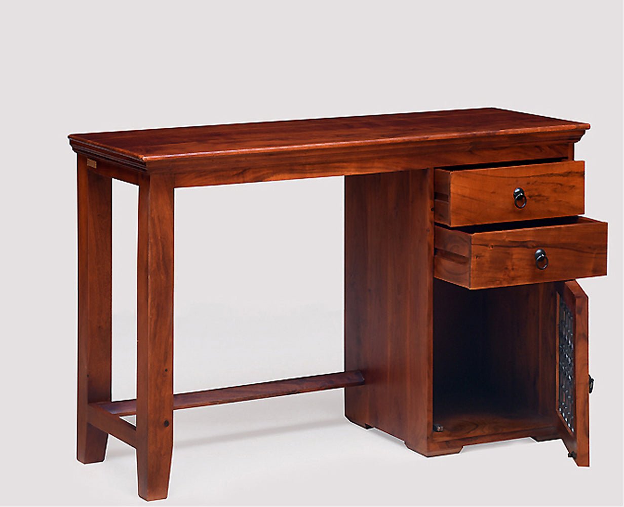Buy Solid Wood Writing Study Table, Study Laptop Desk with Two Drawers ...