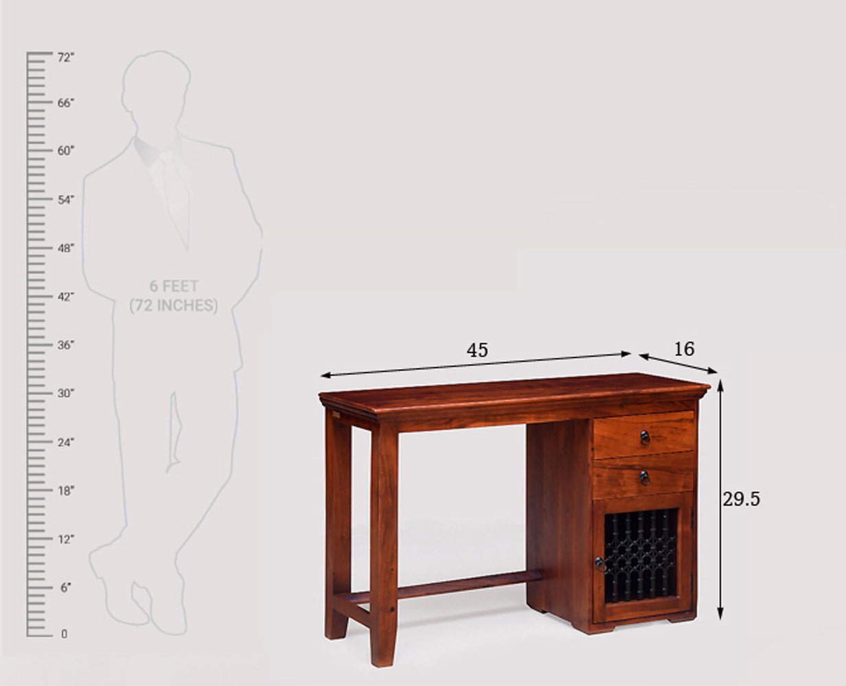 Buy Solid Wood Writing Study Table, Study Laptop Desk with Two Drawers ...