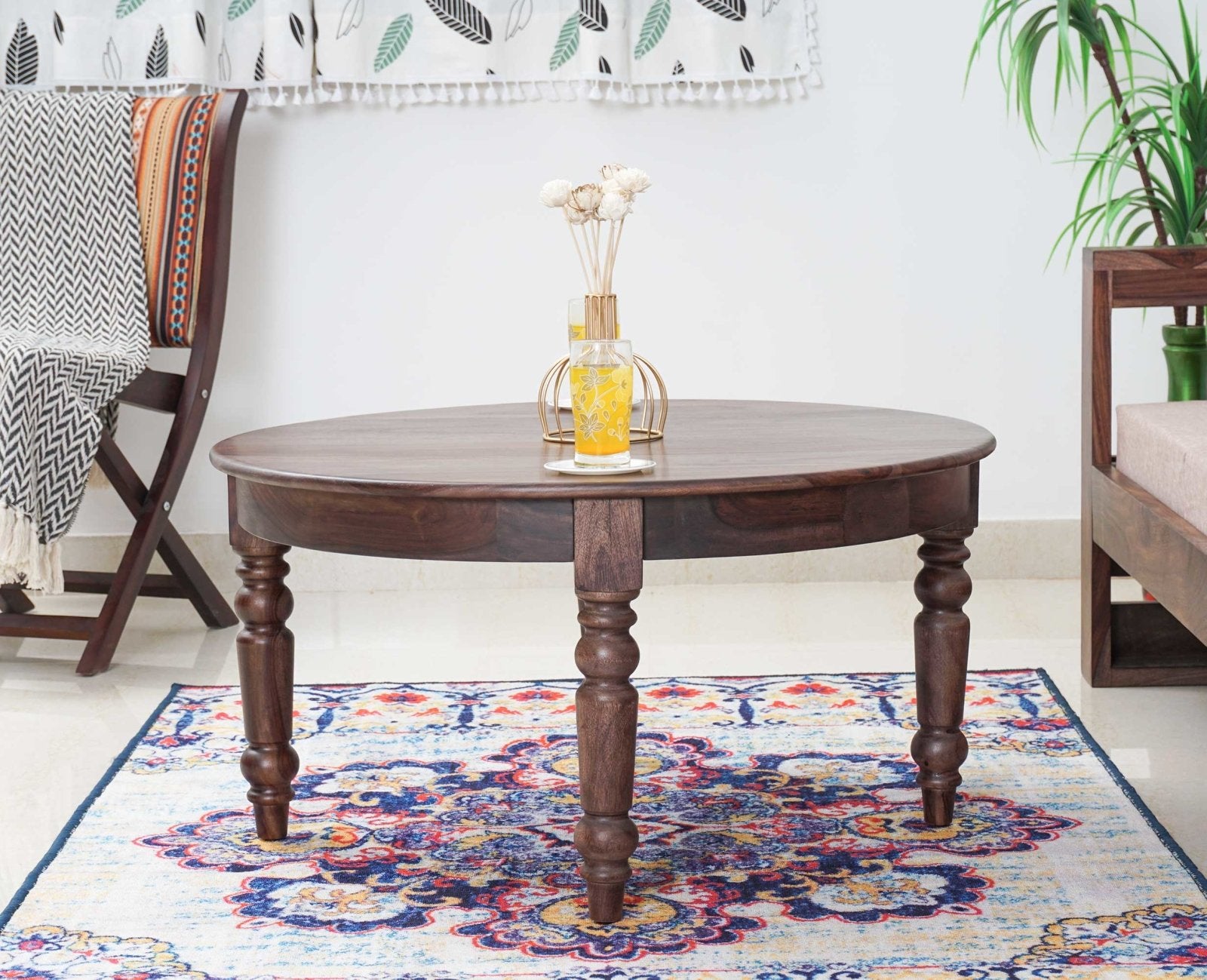 Belgium Sheesham Wood Round Coffee Table