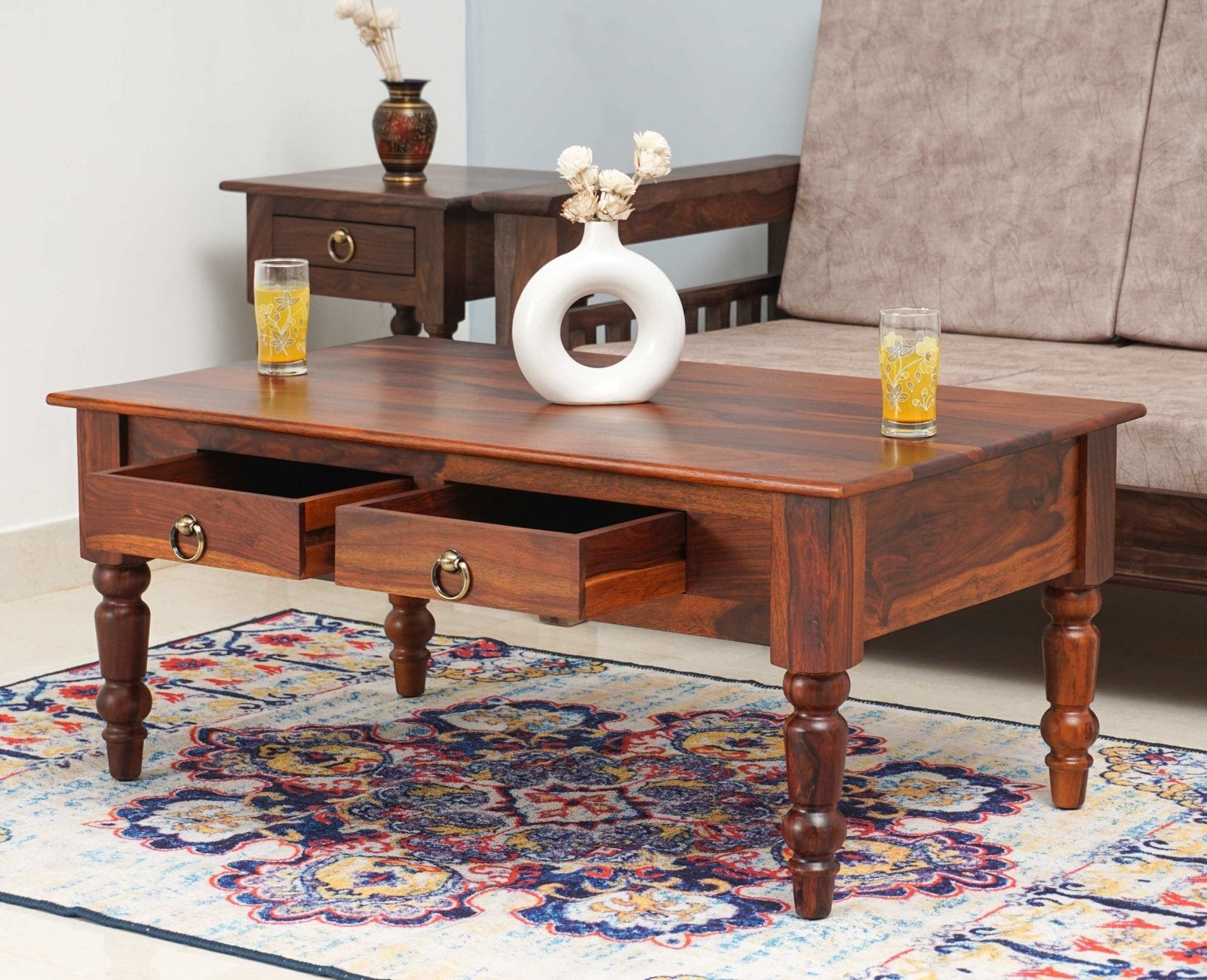 Buy Two Drawer Coffee Table Onliine Upto 50% Off | Furniselan