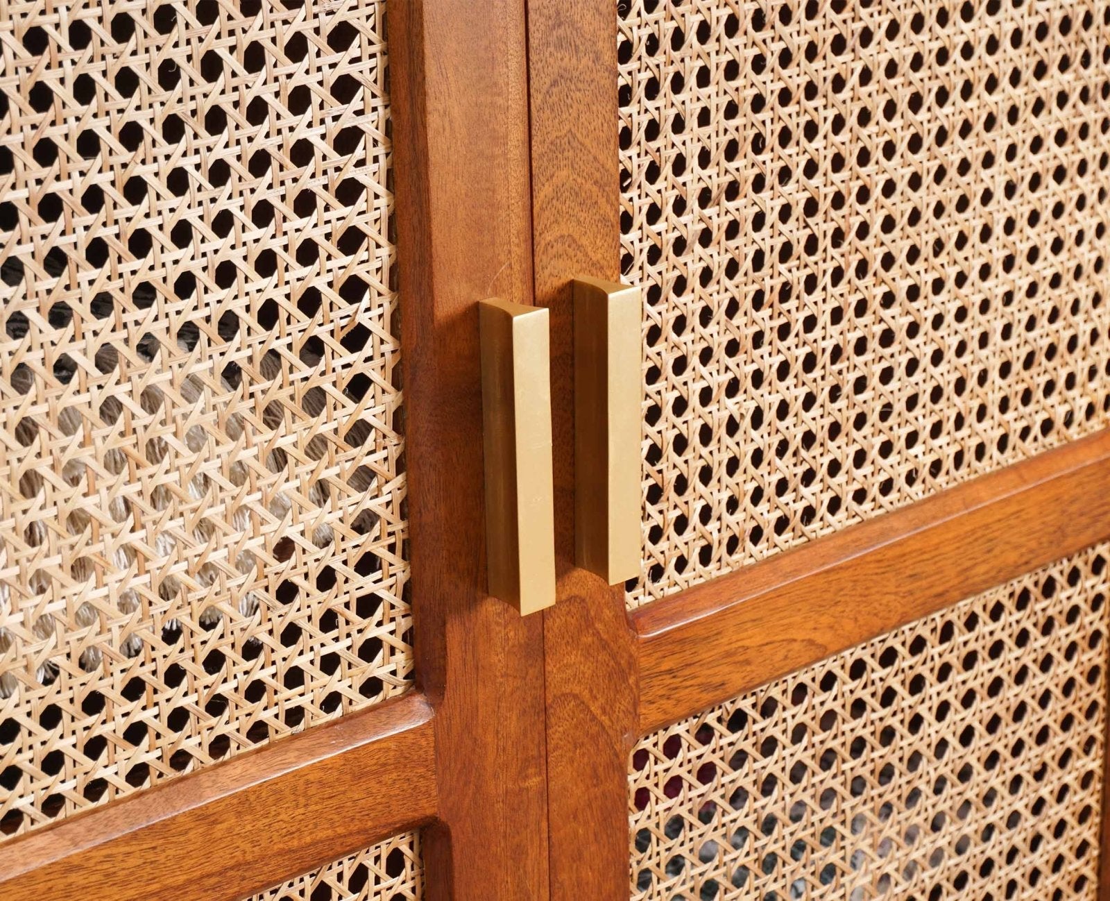 Boston Solid Wood Rattan Cane Wardrobe
