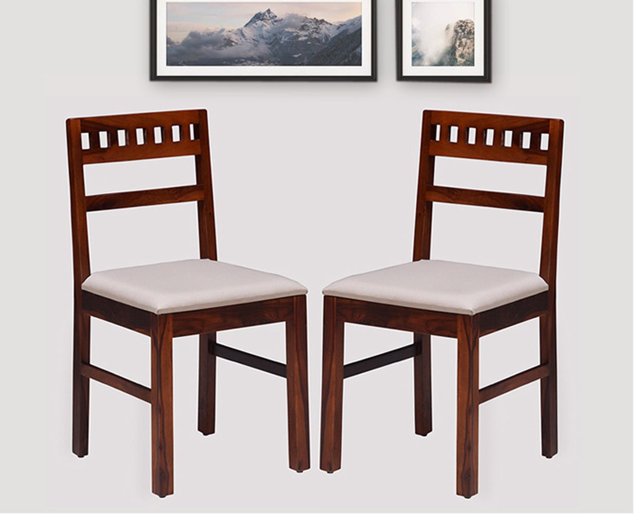 Buy Sheesham Wood Study Dining Chair Set of Two Online on Furniselan