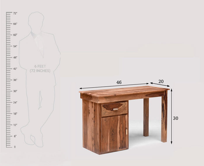 Buy Solid Wood Writing Study Table, Study Laptop Desk with Drawer ...