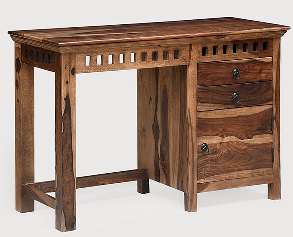 Buy Solid Wood Writing Study Table, Study Laptop Desk with Two Drawers ...