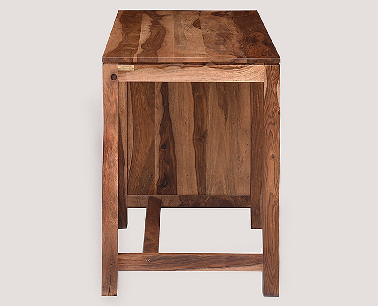 Buy Solid Wood Writing Study Table, Study Laptop Desk with Three ...