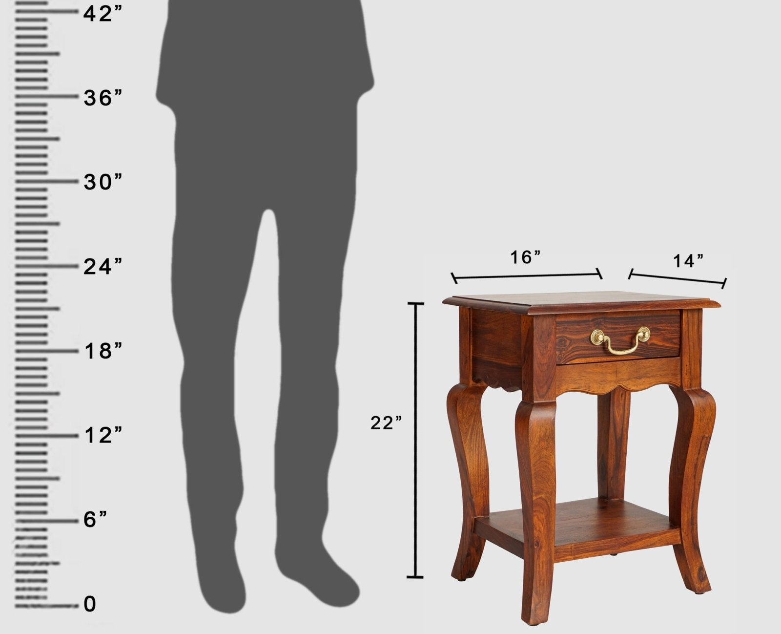 Buy Online Denmark Solid Wood Bedside Table