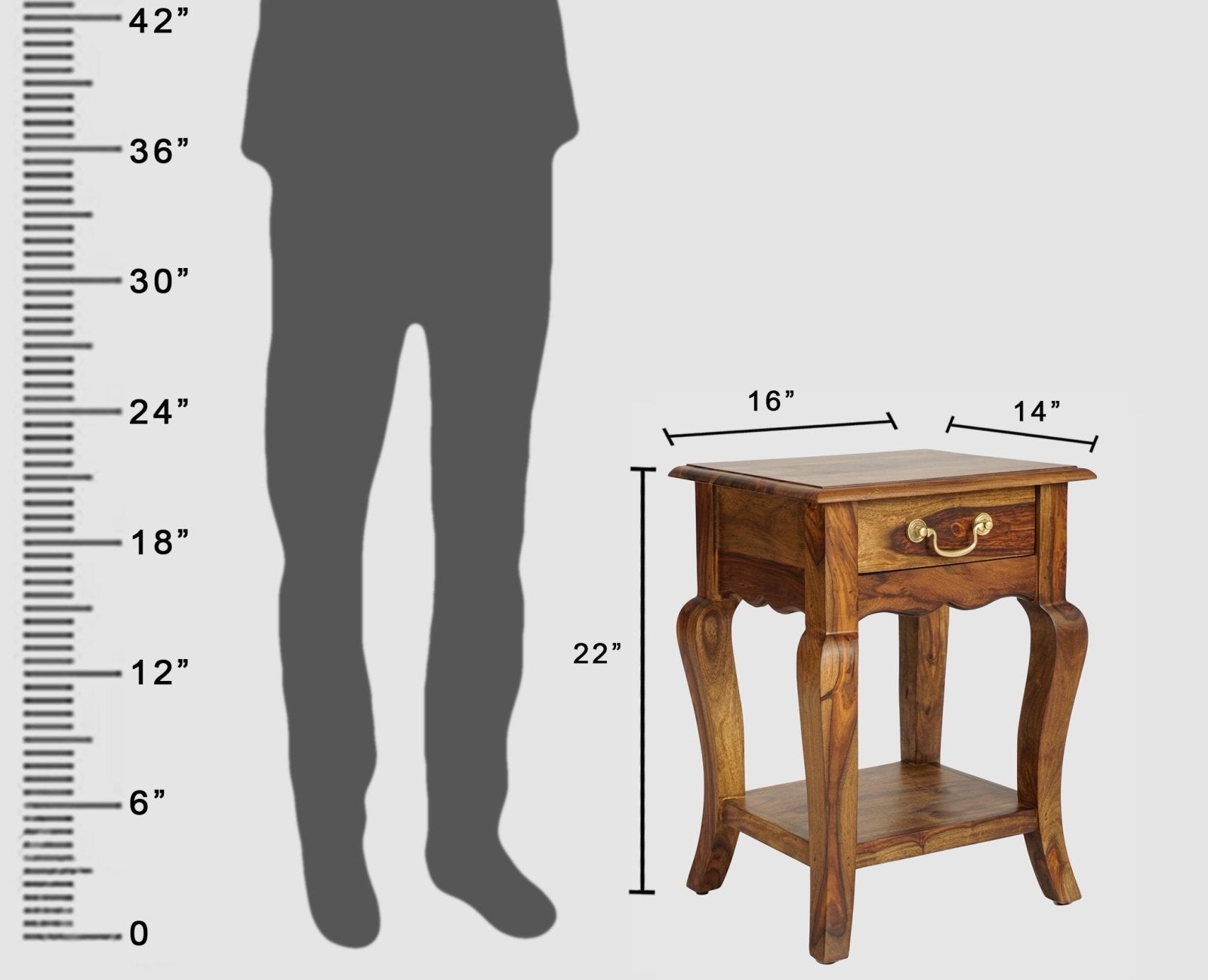 Buy Online Denmark Solid Wood Bedside Table