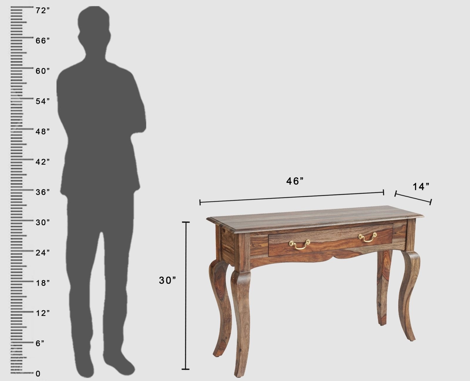 Denmark Solid Wood Dressing Table With Wall Hang Mirror