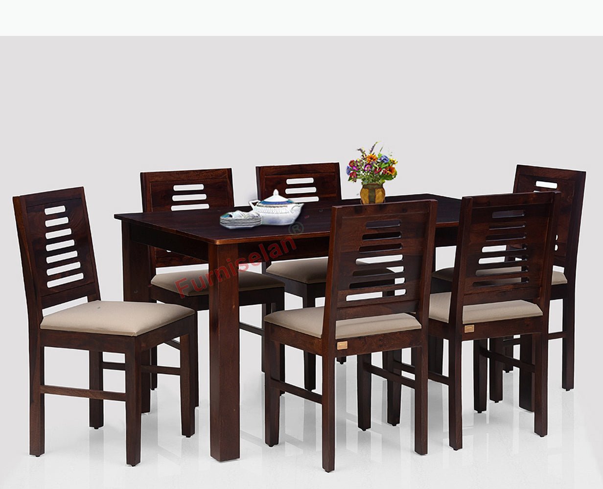 Buy Sheesham Wood 6 Seater Dining Table Set with 6 Chair for Dining ...
