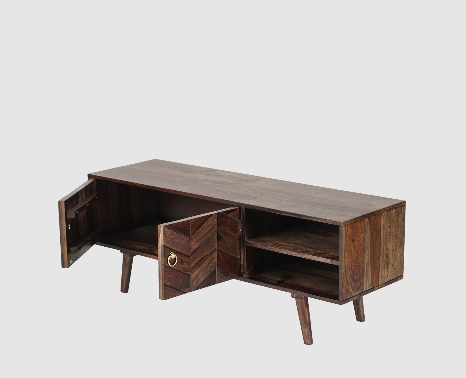 Buy Solid Wood Two Door TV Cabinet Online on Furniselan