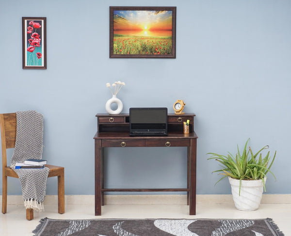 Buy Solid Wood Study Table with Four Drawer Online on Furniselan