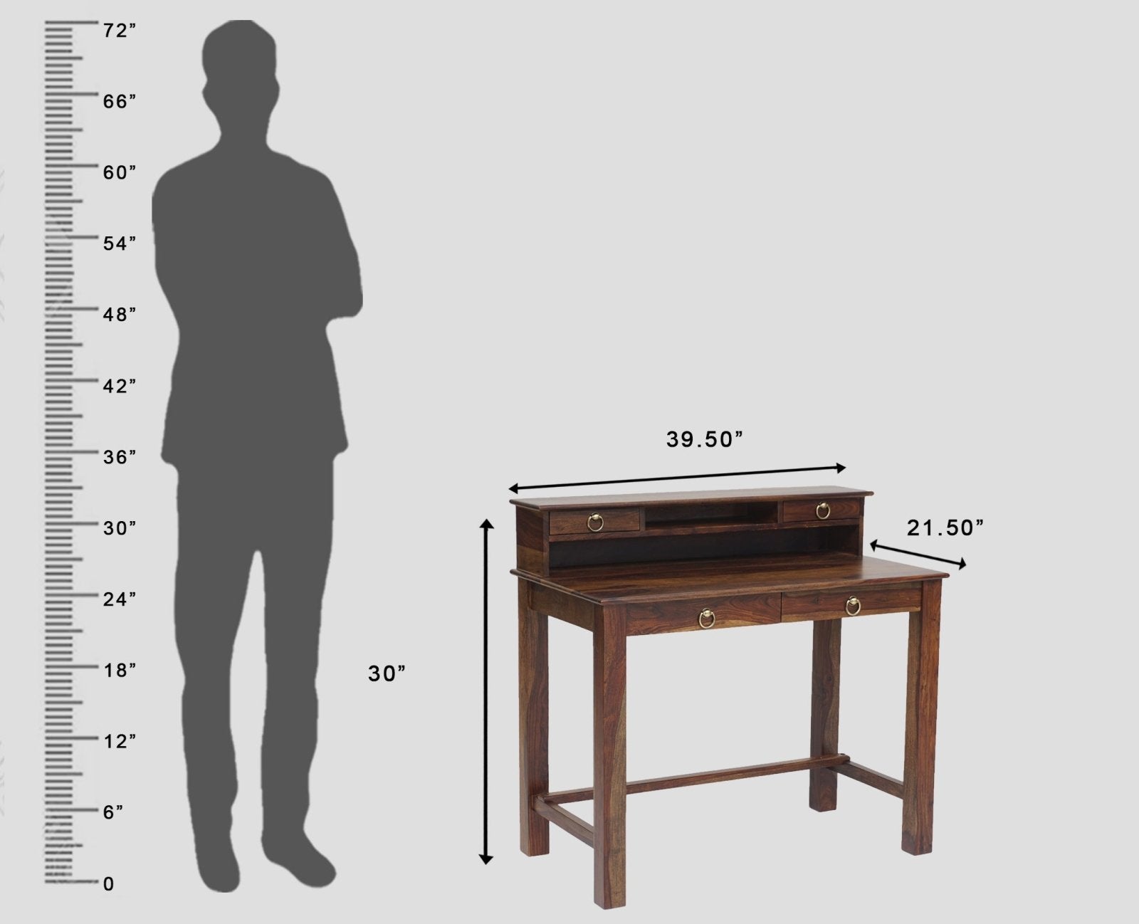 Buy Solid Wood Study Table with Four Drawer Online on Furniselan