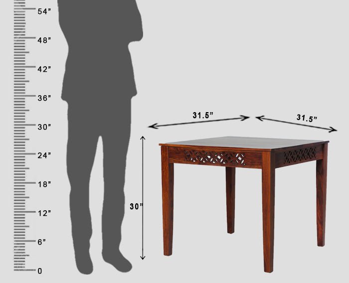 Buy Solid Wood 4 Seater Square Dining Table Set with 4 Chair for Dining ...