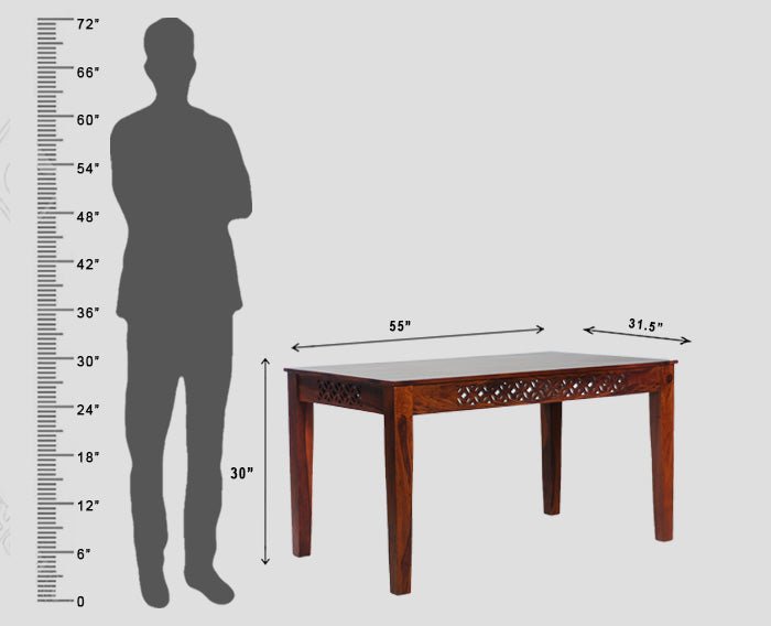 Buy Solid Wood 6 Seater Square Dining Table Set with 6 Chair for Dining ...