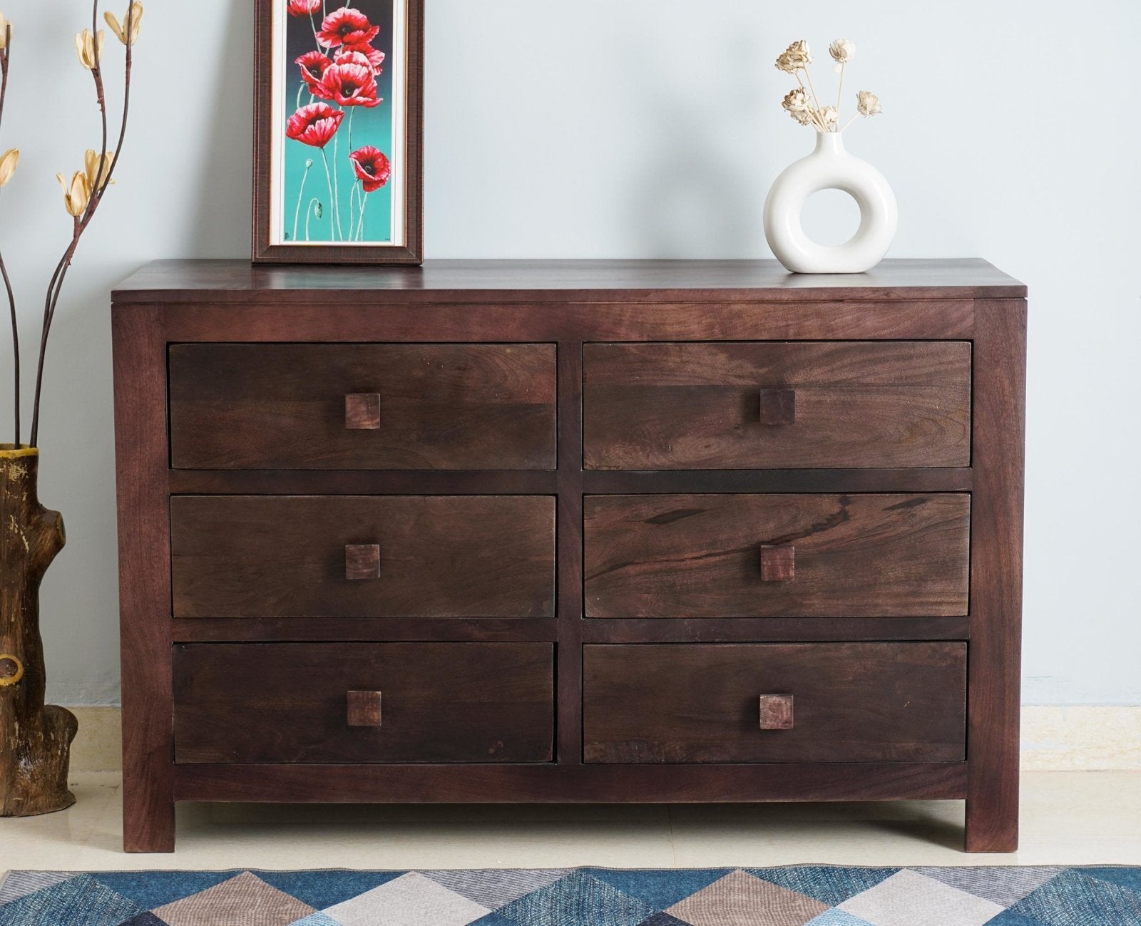 Buy Portugal Solid Wood 6 Drawer Chest of Drawer Online on Furniselan