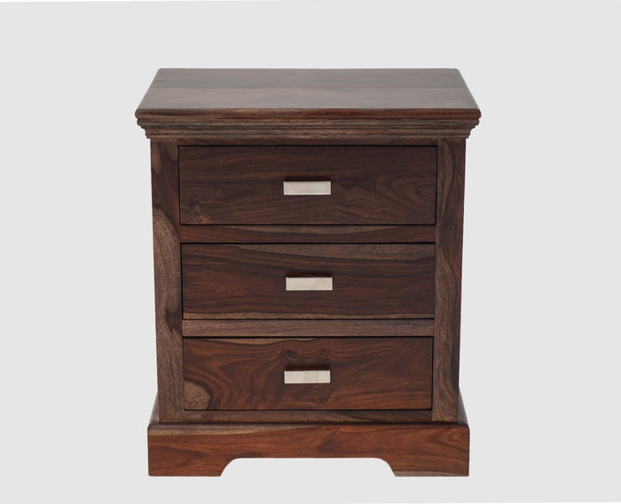 Buy Solid Wood Three Drawer Bedside Table Online on Furniselan