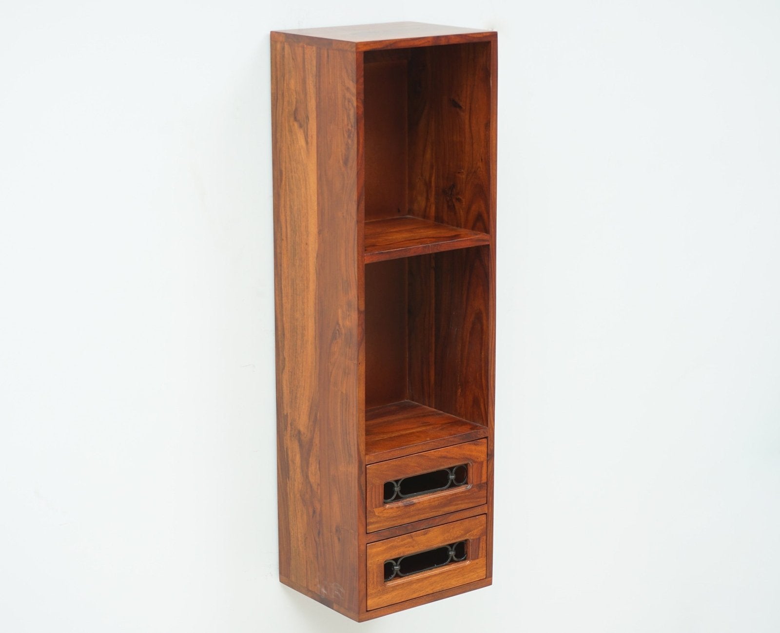 Sweden Wooden Decor Wall Shelve with Two Drawers