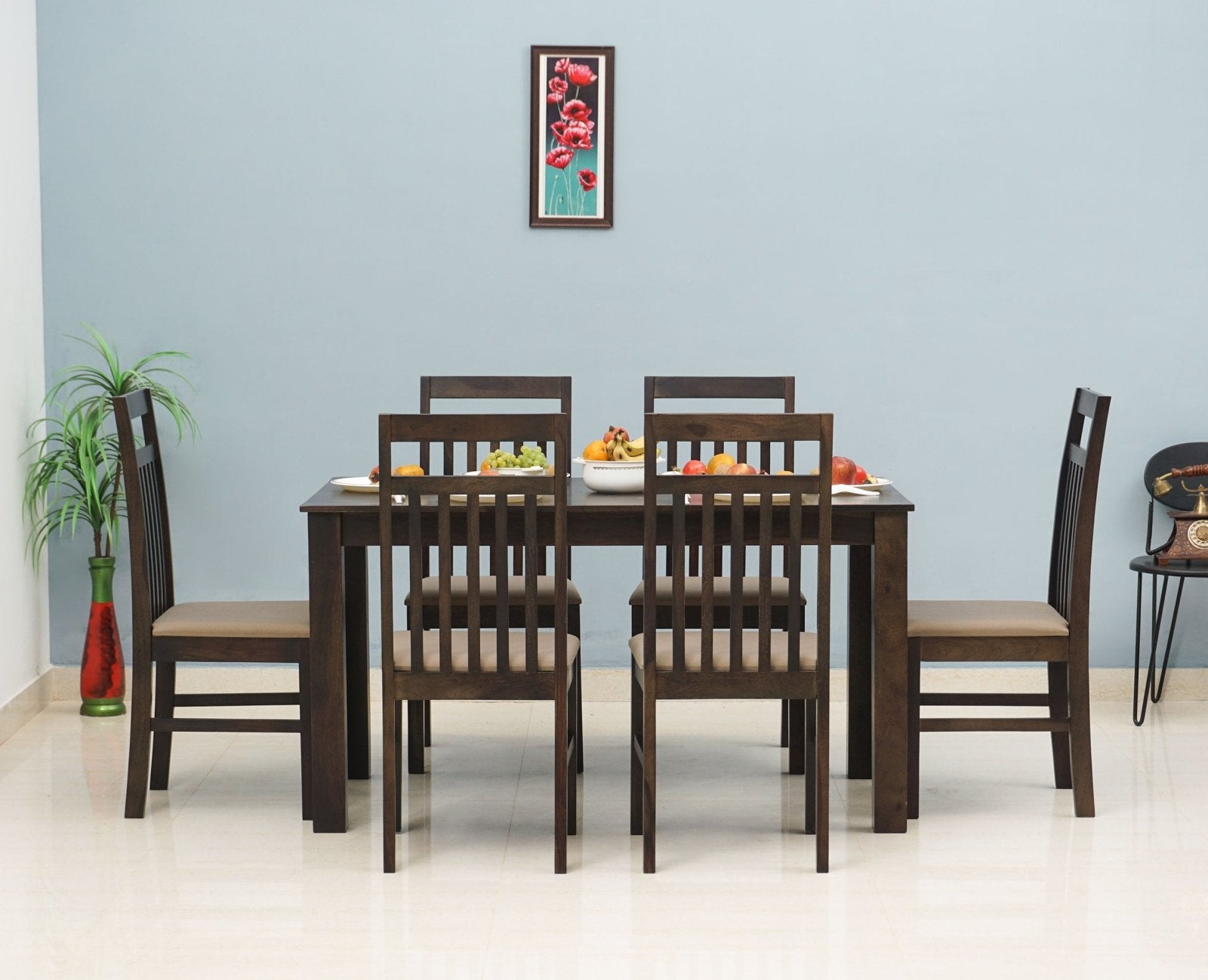 Buy Sheesham Wood 6 Seater Dining Table Set with 6 Chair for Dining ...
